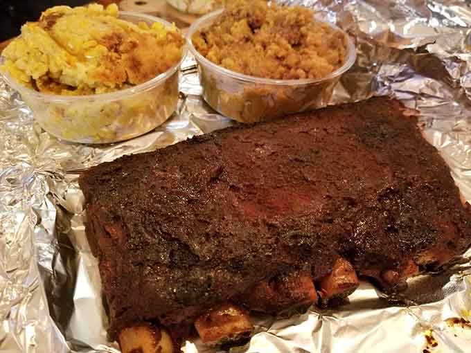 Behold: the kind of ribs that make you understand why napkins were invented in the first place.