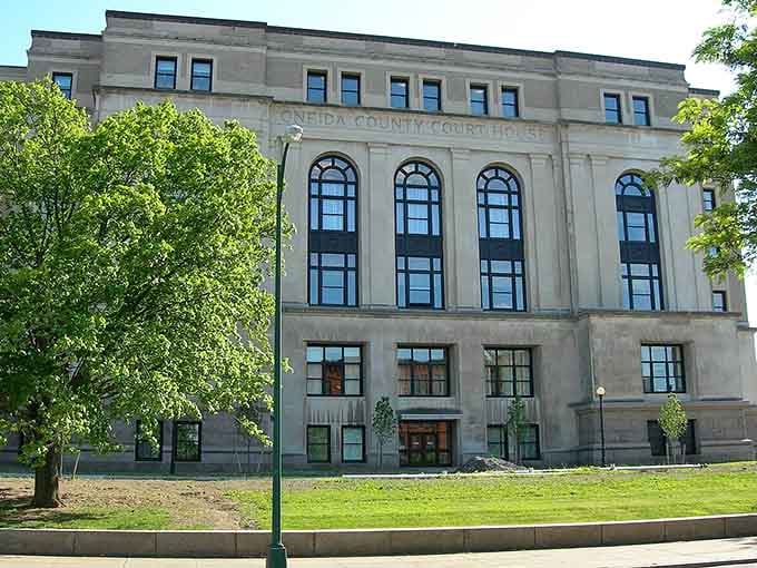 The Oneida County Courthouse stands as a testament to classical architecture that never goes out of style.