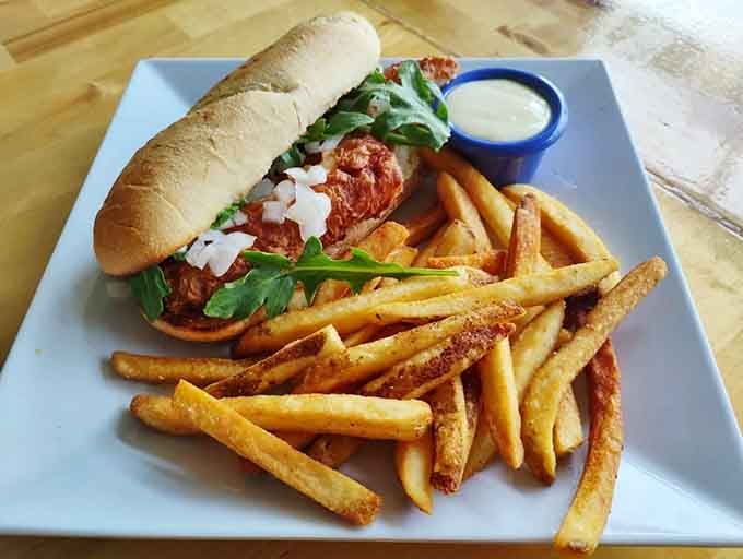 This cod sandwich with crispy fries makes you wonder why every sandwich doesn't come this beautifully plated.