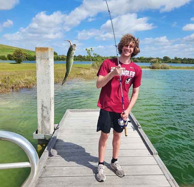 That's a genuine catch and an even more genuine smile, proof that good things come to those who cast.