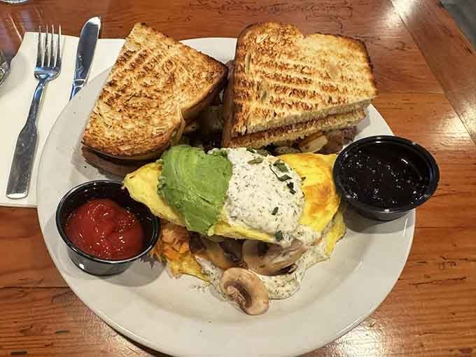 This smoked salmon omelet plate looks like breakfast decided to get fancy without losing its down-home soul.