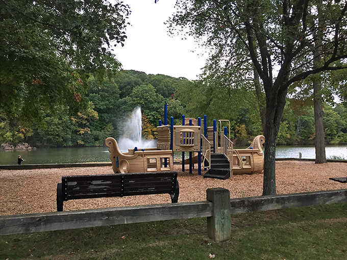 Playgrounds by the water where kids can be kids without requiring a country club membership first.