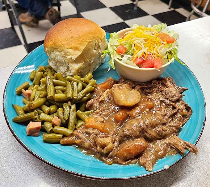 Pot roast so tender it practically falls apart before your fork even gets there, pure homestyle heaven.