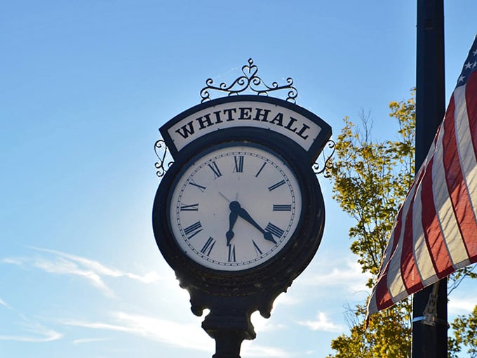 This ornate street clock isn't just telling time, it's reminding you that some towns still value elegance.