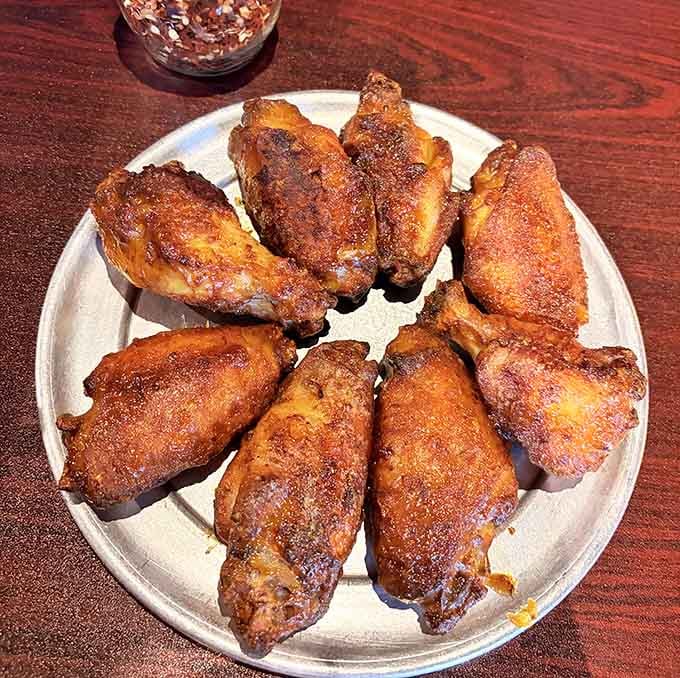 Perfectly crispy wings with that deep golden color that tells you the fryer knows exactly what it's doing.