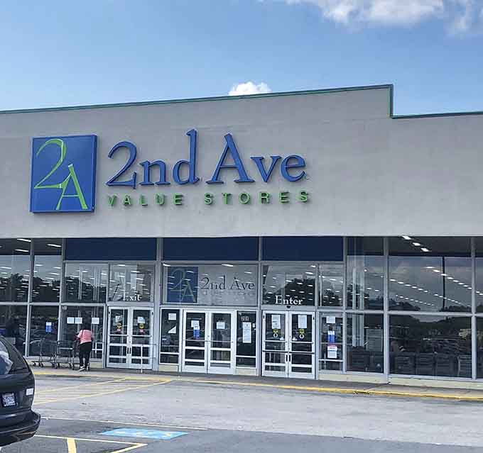 Multiple entrance doors suggest the shopping volume here rivals Black Friday, except these deals happen every single day.