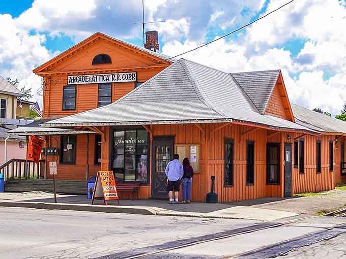 The old railroad depot stands as a reminder of when trains connected every corner of America.