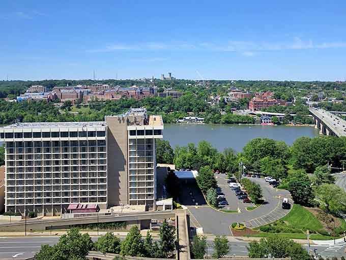 Rivers and bridges connect communities where modern buildings rise above tree-lined streets full of surprising culinary adventures below.