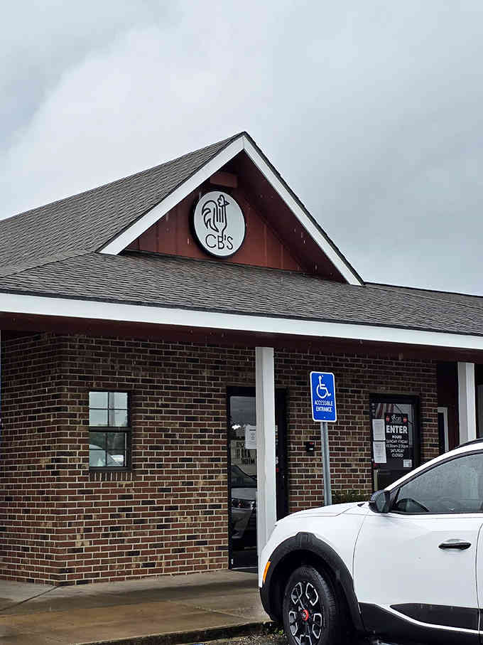 That barn-style roofline and clean design prove you don't need fancy frills when the food speaks for itself.