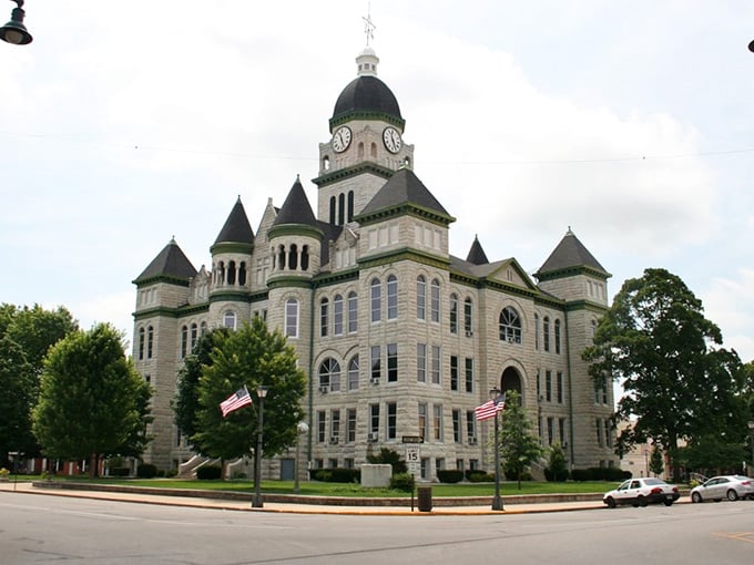 This courthouse looks like it wandered off a movie set and decided Missouri was home sweet home.