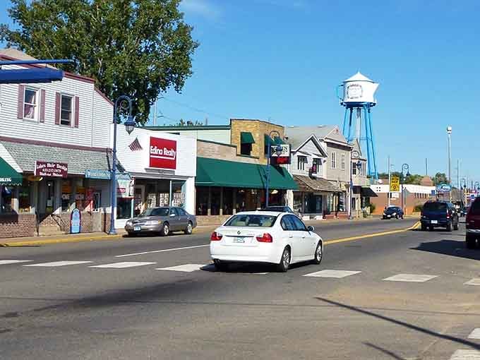 That water tower stands sentinel over Main Street like a Swedish flag planted in American soil.