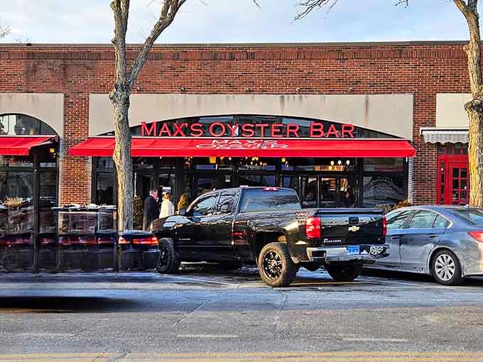 That bold red awning against brick makes this oyster bar impossible to miss on your way through town.