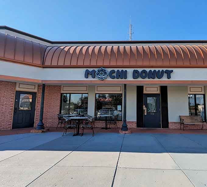 The copper-toned wavy roofline catches your eye like a delicious architectural wink from across the parking lot.