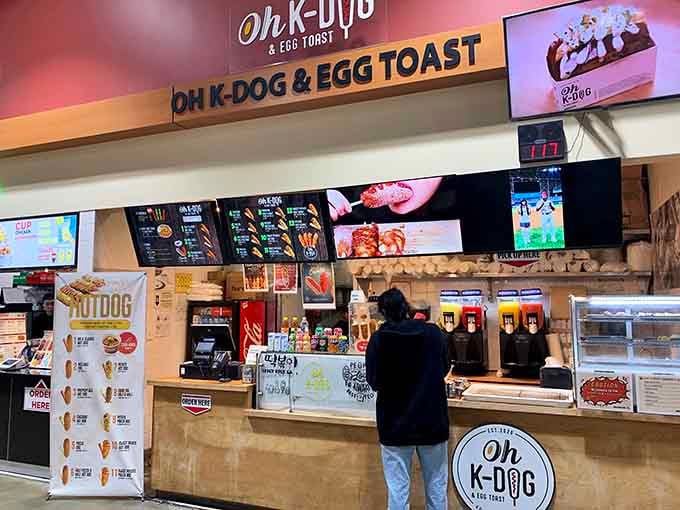 Modern food court meets Korean street food magic, where corn dogs get reimagined with creative toppings and crispy perfection.