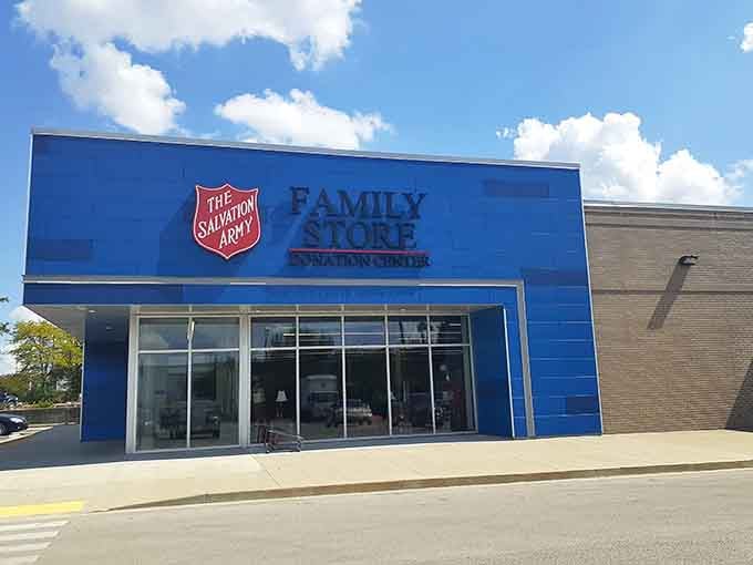 That bright blue facade gleams like a promise: helping your community has never looked this good or felt this rewarding.