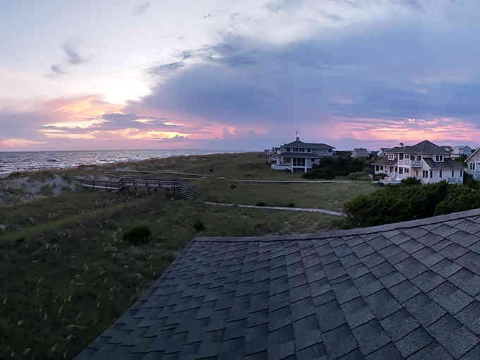 Sunset paints the sky in cotton candy hues over beach houses where ocean breezes carry the day's stress away.