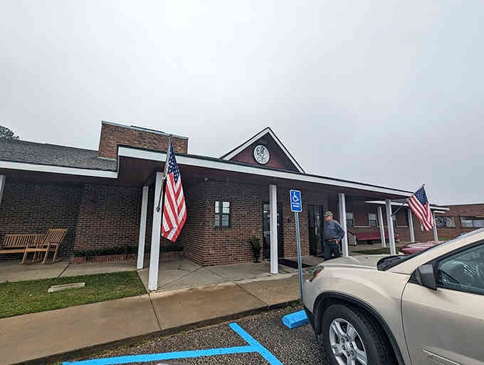 The patriotic flag and covered entrance welcome you to discover why locals keep this place on speed dial.