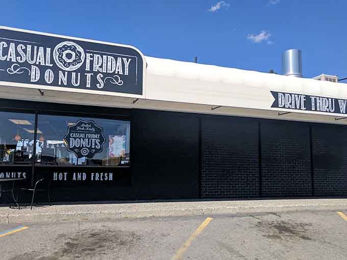 Blue skies highlight the bold black-and-white exterior where "HOT AND FRESH" isn't just a promise, it's a guarantee.