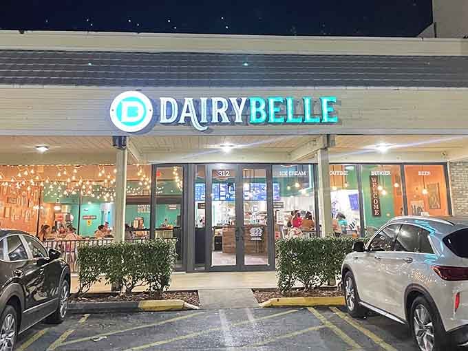 Evening glow transforms this welcoming shop into a beacon for anyone craving that perfect swirl of creamy happiness.