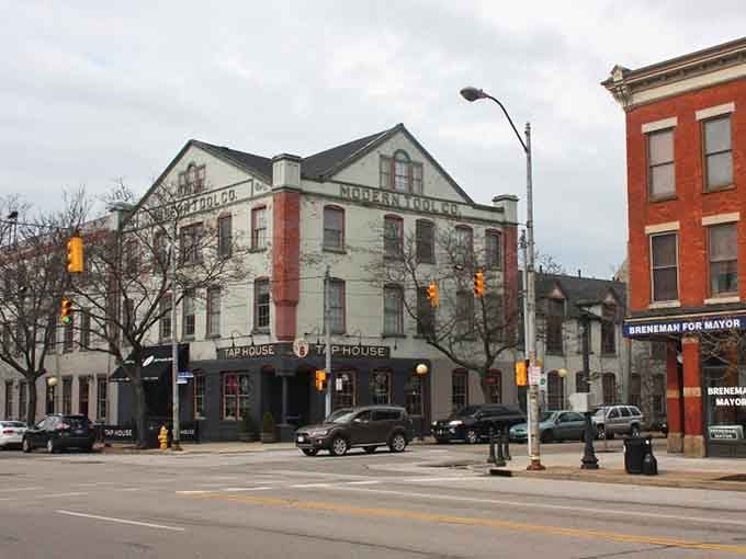 This corner taphouse building wears its history proudly, the kind of neighborhood gathering spot every community needs and deserves.