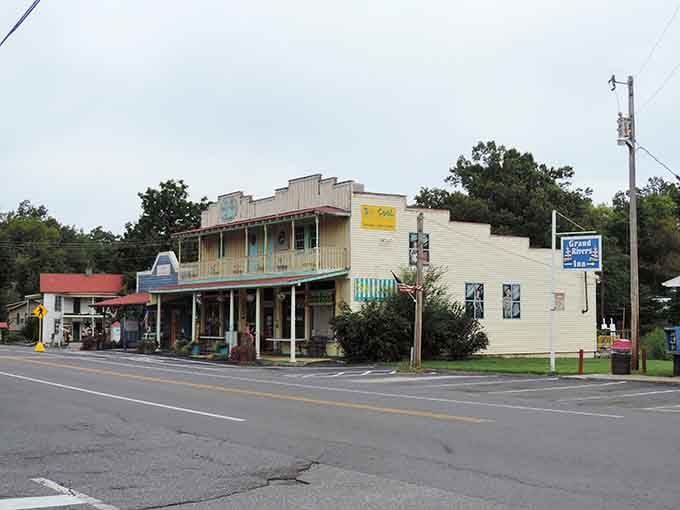 This cheerful yellow building stands out like the friend who always brings sunshine to every gathering, rain or shine.