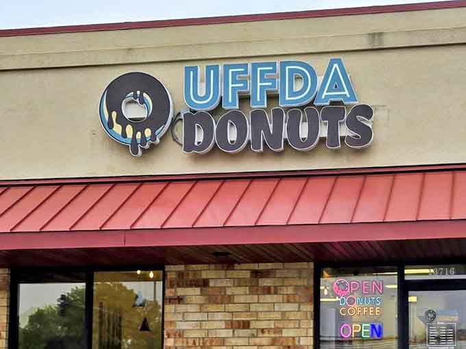Double neon "OPEN" signs mean business, because when you've got great donuts, you want everyone to know.
