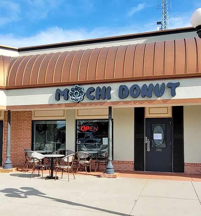 Mochi Donut's cheerful exterior promises chewy, ring-shaped treasures that'll make your taste buds do a happy dance.