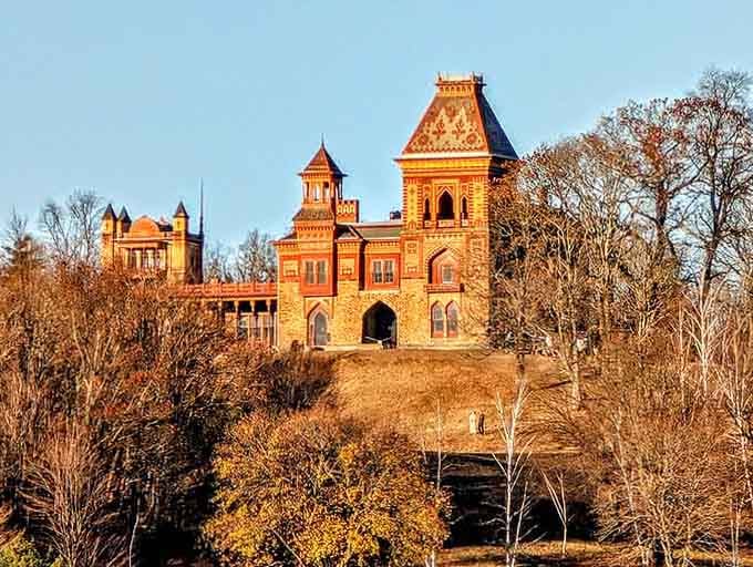Golden hour turns this brick beauty into something magical, like butter melting over warm toast on a perfect morning.