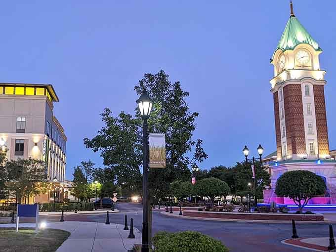 Evening descends on the plaza, and suddenly you understand why people choose charm over convenience every single time.
