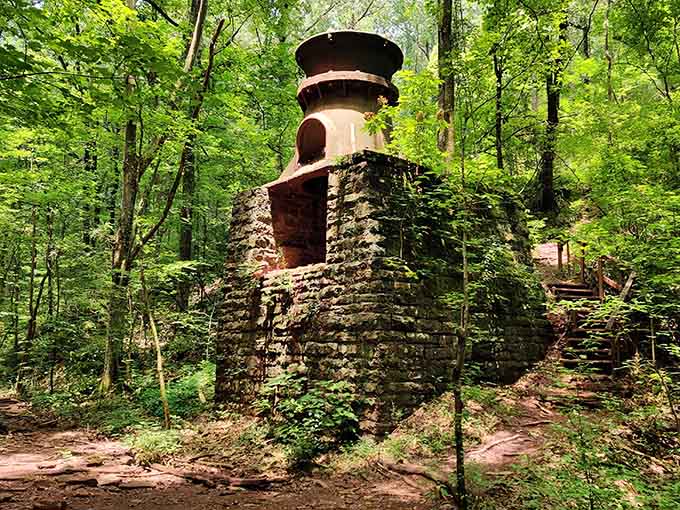 Hidden in the forest, this stone tower stands like something from a fairy tale waiting to happen.