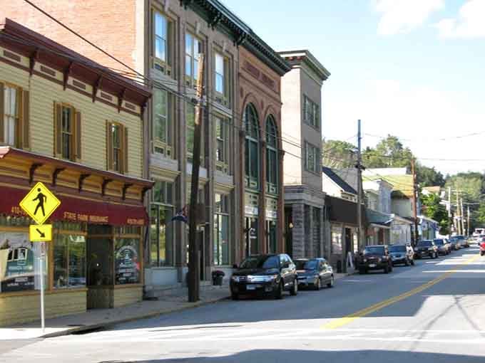 Colorful buildings line up like old friends standing shoulder to shoulder, each with its own personality shining.