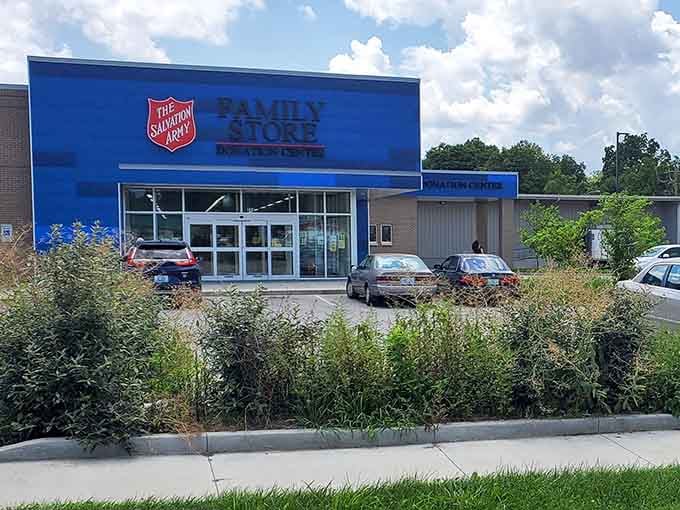 Lush greenery frames the entrance, proving that doing good for others can also mean treating yourself to incredible finds.