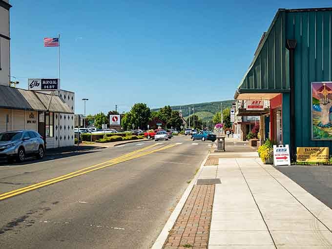 Wide streets and mountain views remind you that Tillamook's beauty extends far beyond its famous cheese.