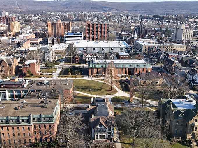 Historic Wilkes-Barre offers a charming mix of classic architecture and green spaces for you to explore during a peaceful afternoon.