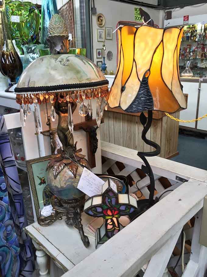 Vintage lamps with more personality than most modern lighting departments, each one a conversation starter waiting to happen.