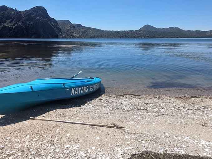 That kayak resting on shore is about to transform from regular watercraft into floating nightlight extraordinaire.