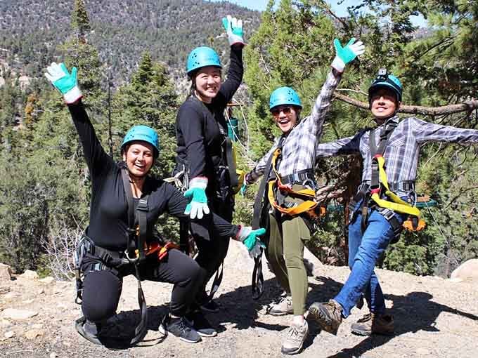 Squad goals achieved at 7,000 feet, where friendship means encouraging each other to do mildly terrifying things.