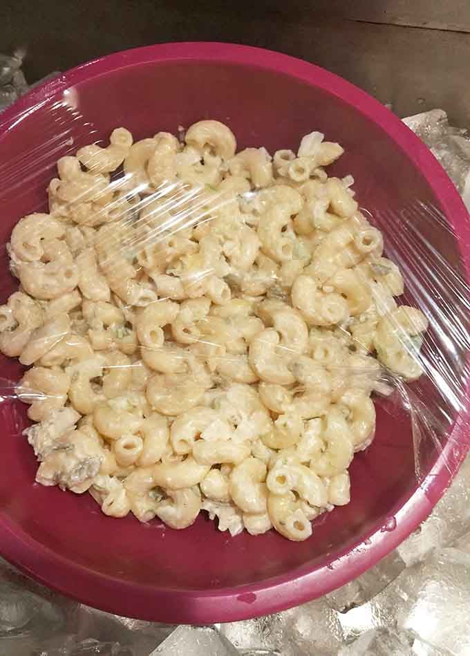 Creamy macaroni salad that proves pasta isn't just for Italians, it's for anyone who loves good food.