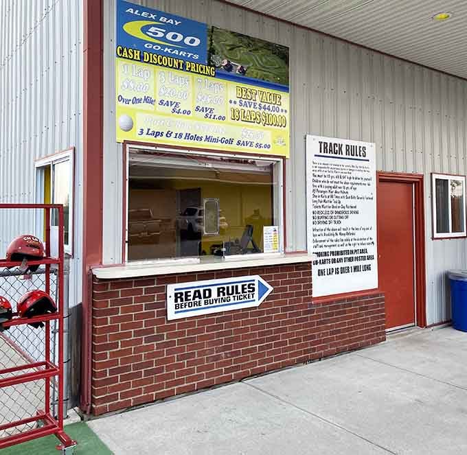 The ticket booth where dreams of racing victory begin and where you'll pretend you're not actually that competitive.