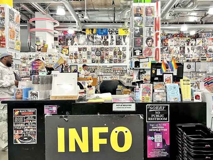 The Info desk stands ready to guide you through this musical maze, staffed by people who actually know their stuff.