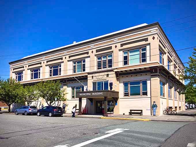 The Municipal Building's classical architecture proves government buildings don't have to look like they're apologizing for existing.