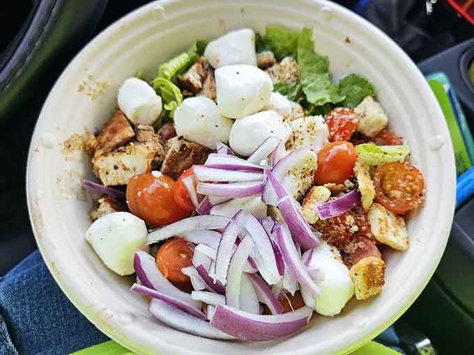 Even the salads get the premium treatment here, loaded with fresh ingredients that actually look appetizing and vibrant.