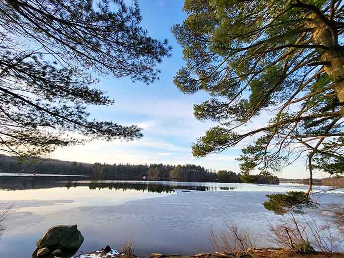 Winter transforms the reservoir into a frozen wonderland that looks like Narnia without the talking lions or Turkish delight.
