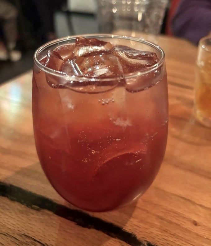 This Balkan cocktail with its jewel-toned color looks refreshing enough to make you forget you're not actually on a Mediterranean vacation.