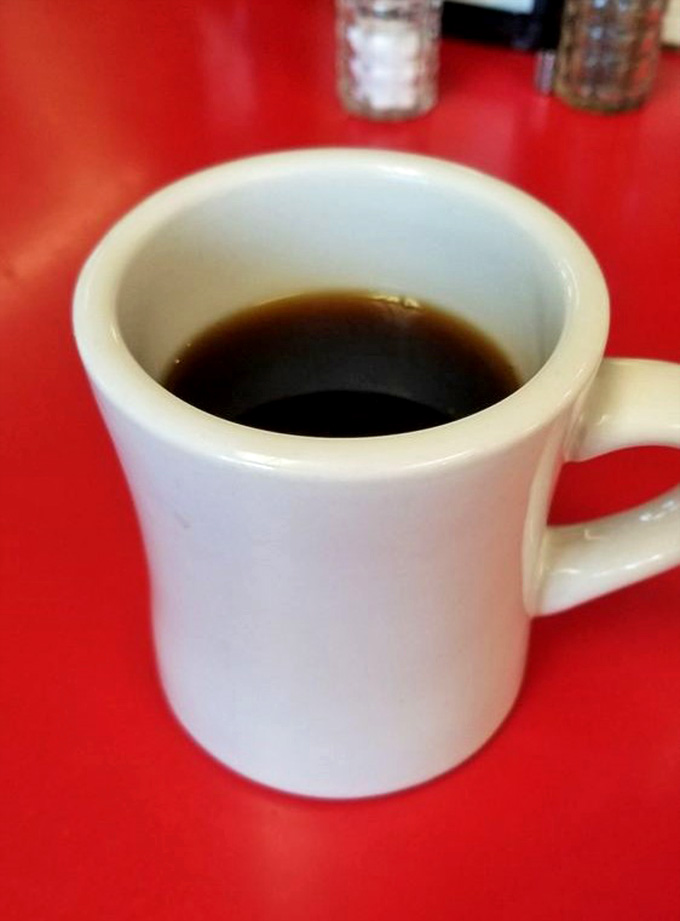 Classic diner coffee in a white mug&mdash;simple, strong, and exactly what mornings were invented for.