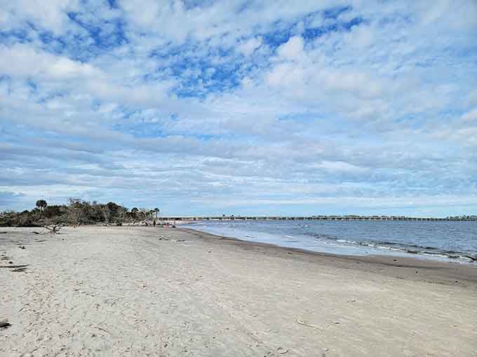 Wide open beaches stretch toward the horizon, proving solitude still exists in the Sunshine State.