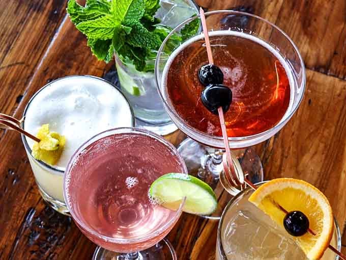 The cocktail selection offers colorful libations that prove this steakhouse knows drinks deserve attention too, not just beef.