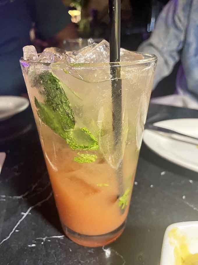 This layered mocktail mojito brings tropical vacation vibes to your table without the airplane ticket required.