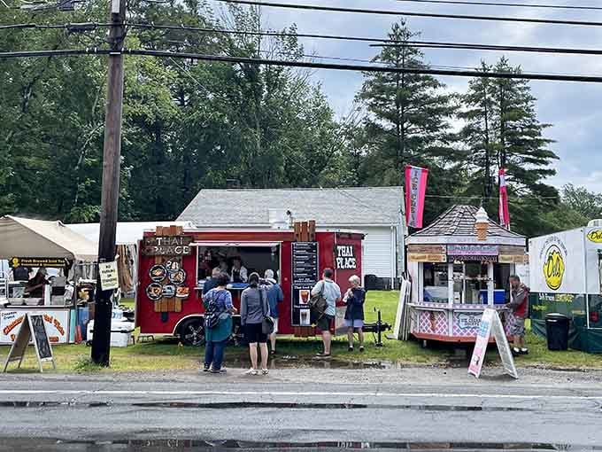 Food trucks fuel the treasure hunters, because you can't haggle over Victorian furniture on an empty stomach, folks.