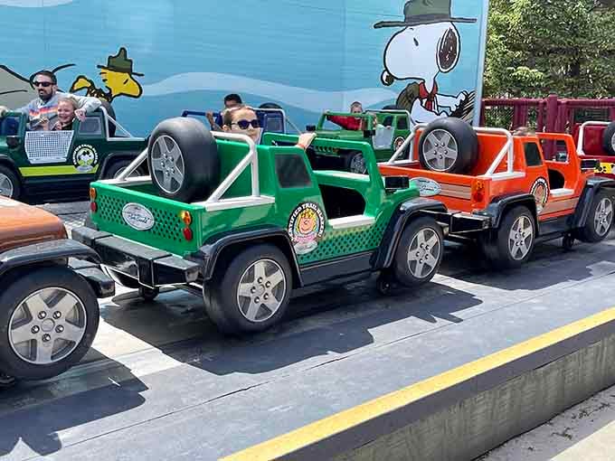 Future NASCAR drivers getting their start, completely convinced their steering skills matter on this predetermined track. Let them dream.